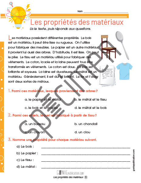 Géniepublication | Catalogue | Les propriétés des matériaux