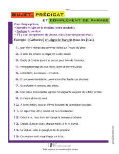 Géniepublication | Catalogue | Sujet, prédicat et complément de phrase