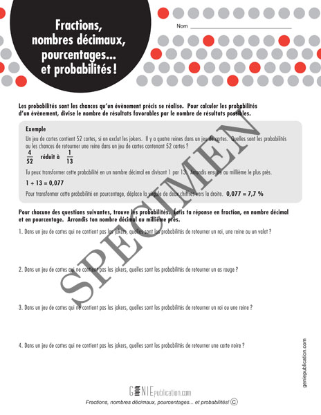 Géniepublication | Catalogue | Fractions, nombres décimaux ...