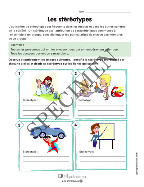 Géniepublication | Catalogue | Les stéréotypes
