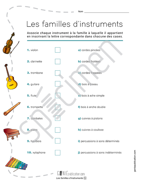 Géniepublication | Catalogue | Les familles d'instruments