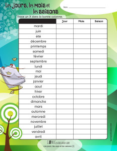 Géniepublication | Catalogue | Les jours, les mois et les saisons