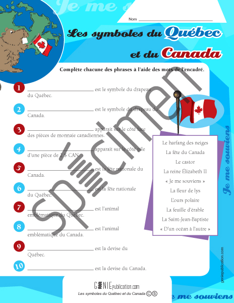 Géniepublication | Catalogue | Les symboles du Québec et du Canada