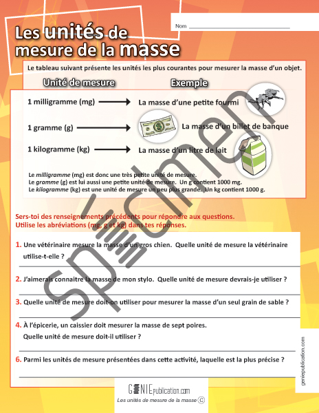 Géniepublication | Catalogue | Les unités de mesure de la masse