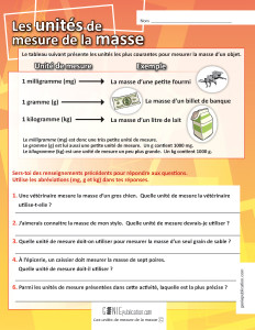 Géniepublication | Catalogue | Les unités de mesure de la masse