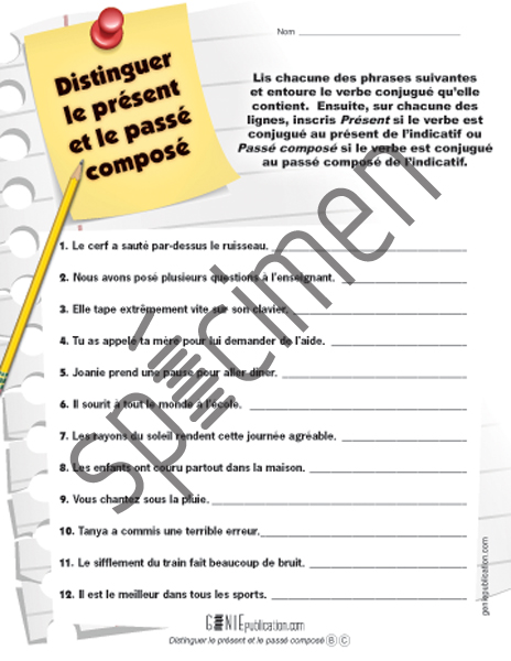 Géniepublication | Catalogue | Distinguer le présent et le passé composé