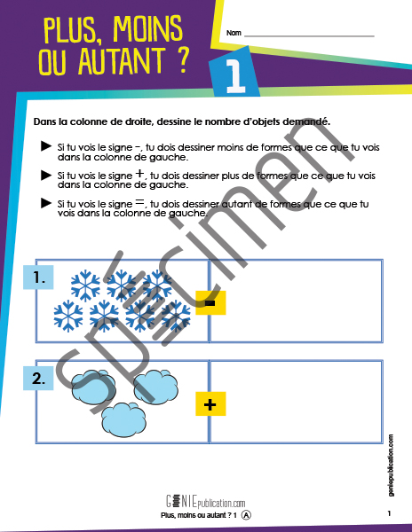 Géniepublication | Catalogue | Plus, moins ou autant ? 1