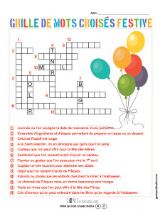 Géniepublication | Catalogue | Grille de mots croisés festive