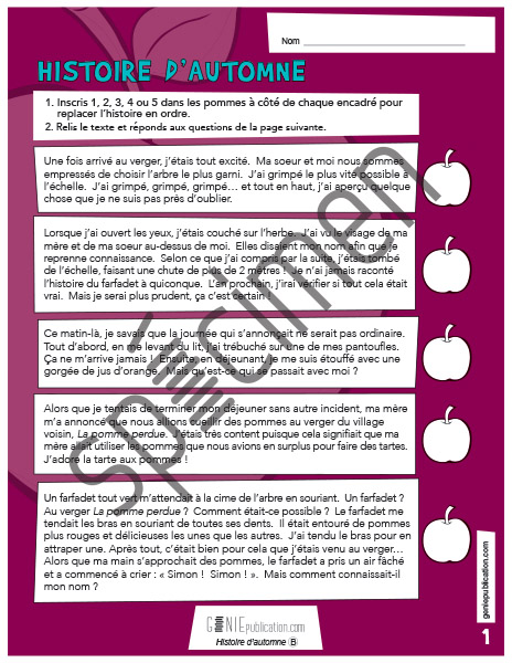 Géniepublication | Catalogue | Histoire d'automne