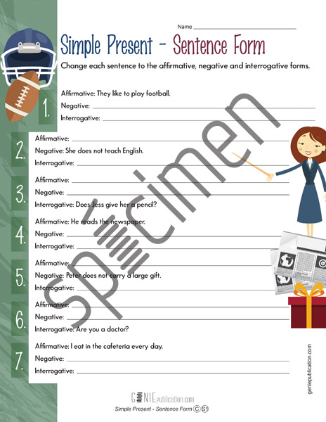 Géniepublication | Catalogue | Simple Present – Sentence Form