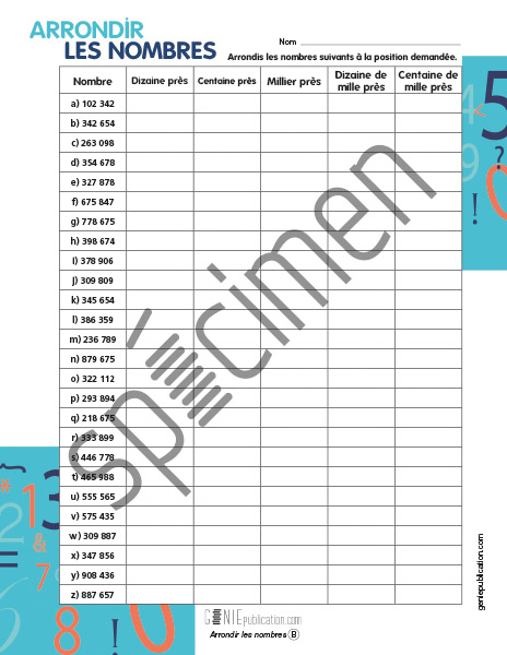 Géniepublication | Catalogue | Arrondir les nombres
