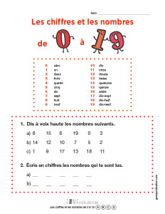 Géniepublication | Catalogue | Les chiffres et les nombres de 0 à 19