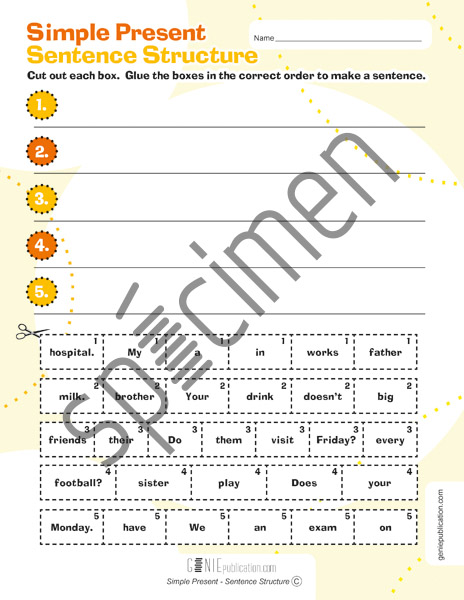 Géniepublication | Catalogue | Simple Present – Sentence Structure