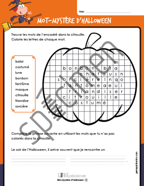Géniepublication | Catalogue | Mot-mystère d'Halloween