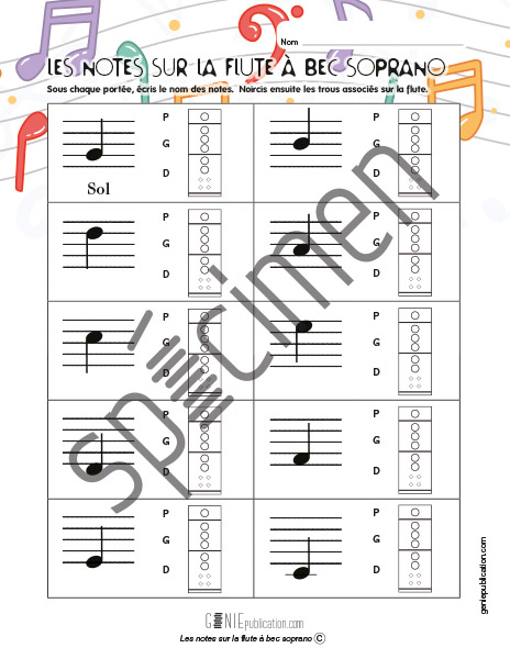 Géniepublication | Catalogue | Les notes sur la flute à bec soprano