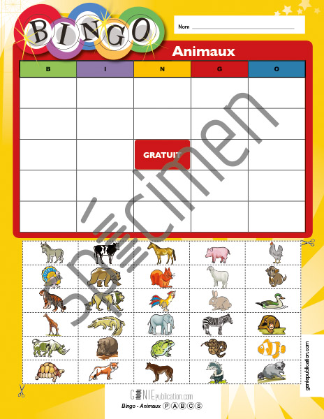 Géniepublication | Catalogue | Bingo – Animaux