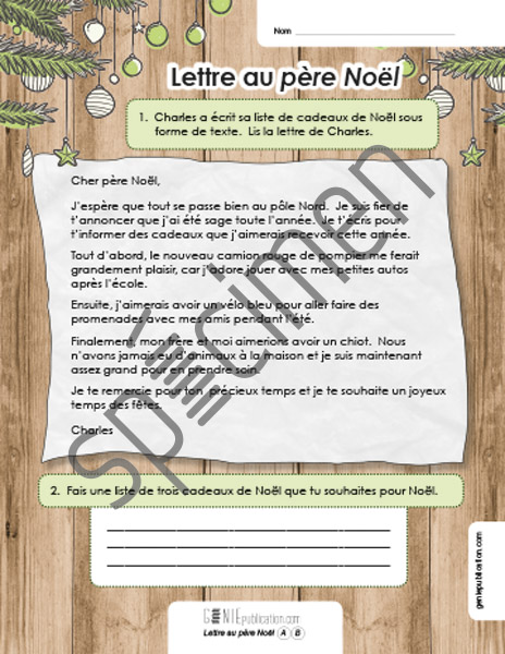 Géniepublication | Catalogue | Lettre au père Noël