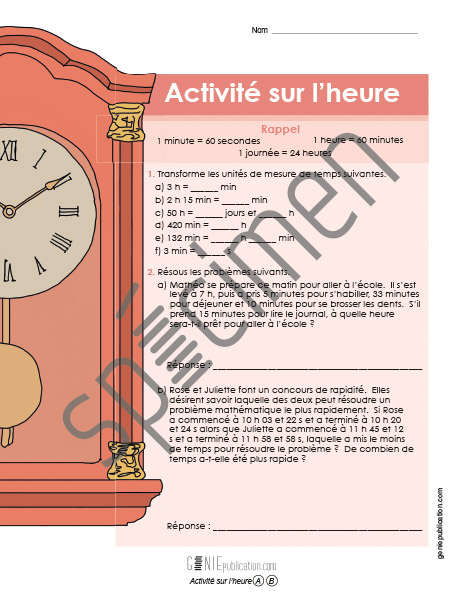 Géniepublication | Catalogue | Activité sur l'heure
