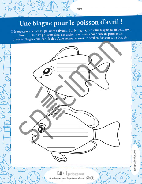 Géniepublication | Catalogue | Une blague pour le poisson d'avril – 2