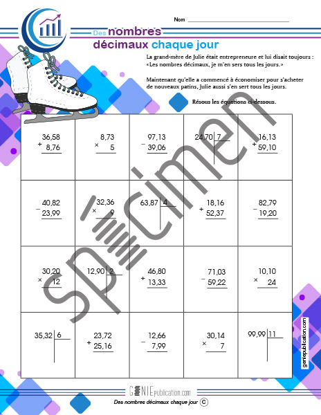 Géniepublication | Catalogue | Des nombres décimaux tous les jours